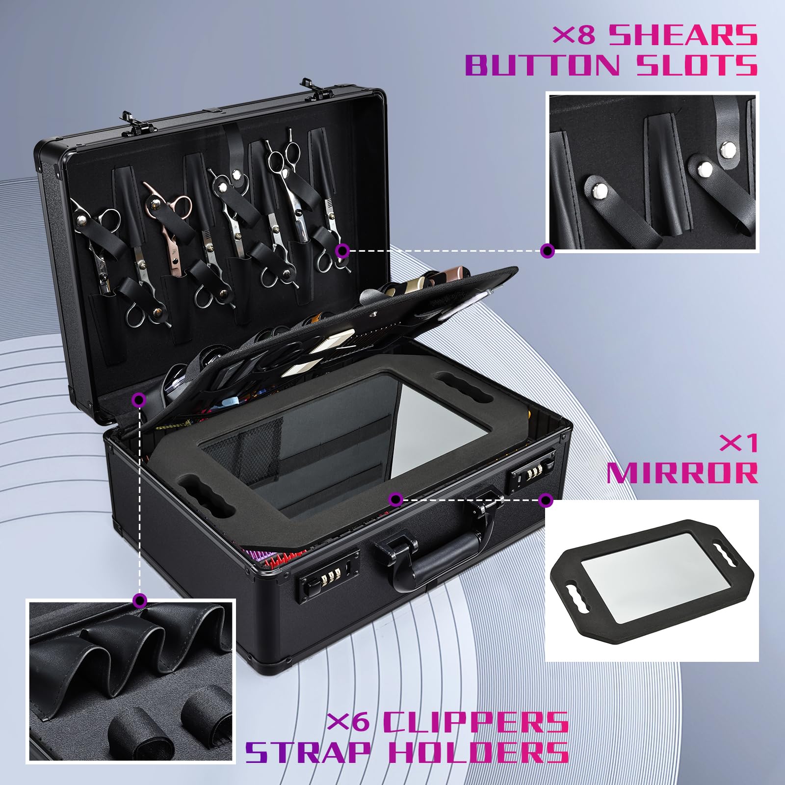Snapklik.com : Barber Accessories Case, Profesional Barbers Briefcase ...