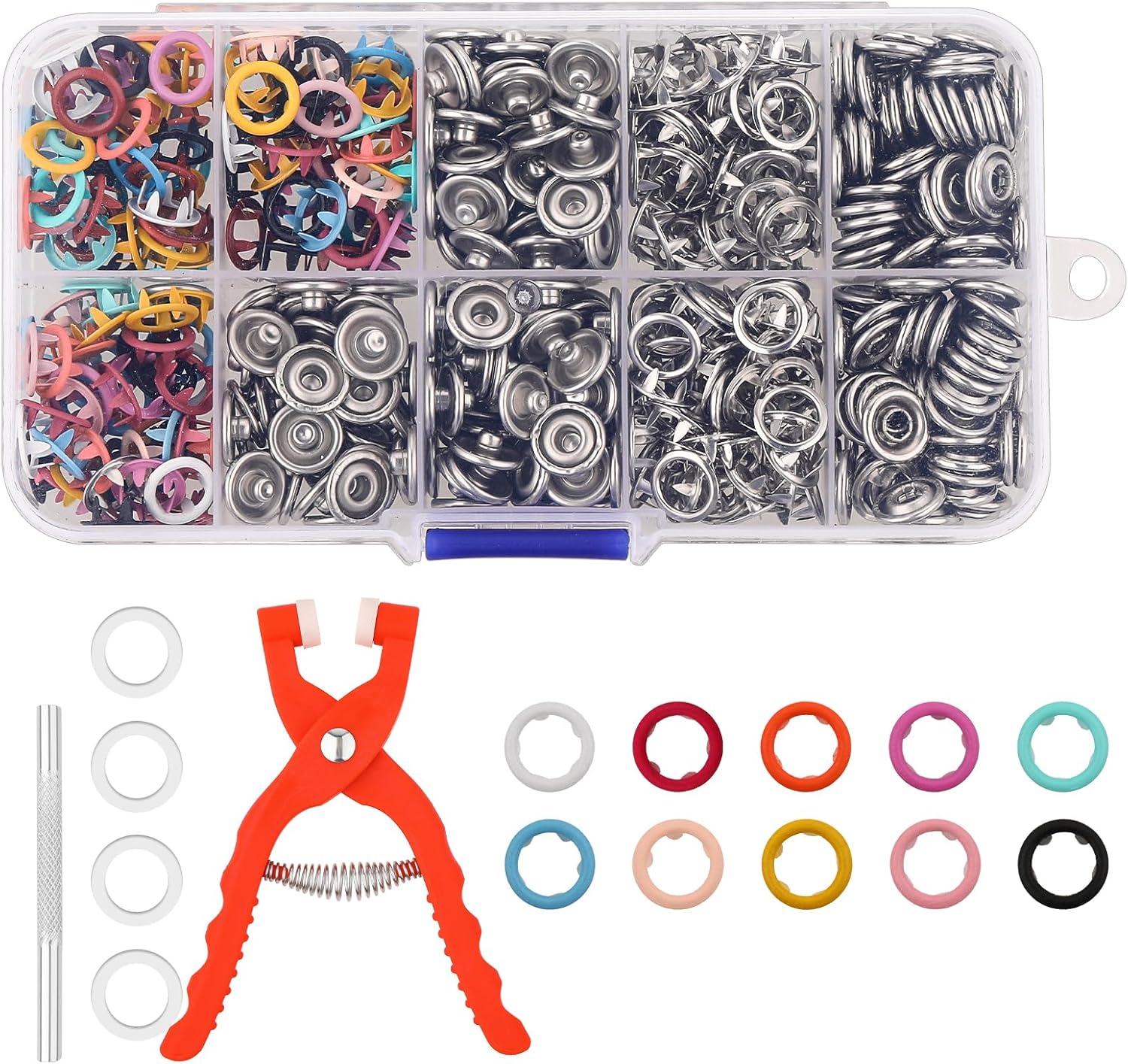Amazon.com: Lusofie 150 Sets Metal Snaps Buttons with Fastener Pliers ...