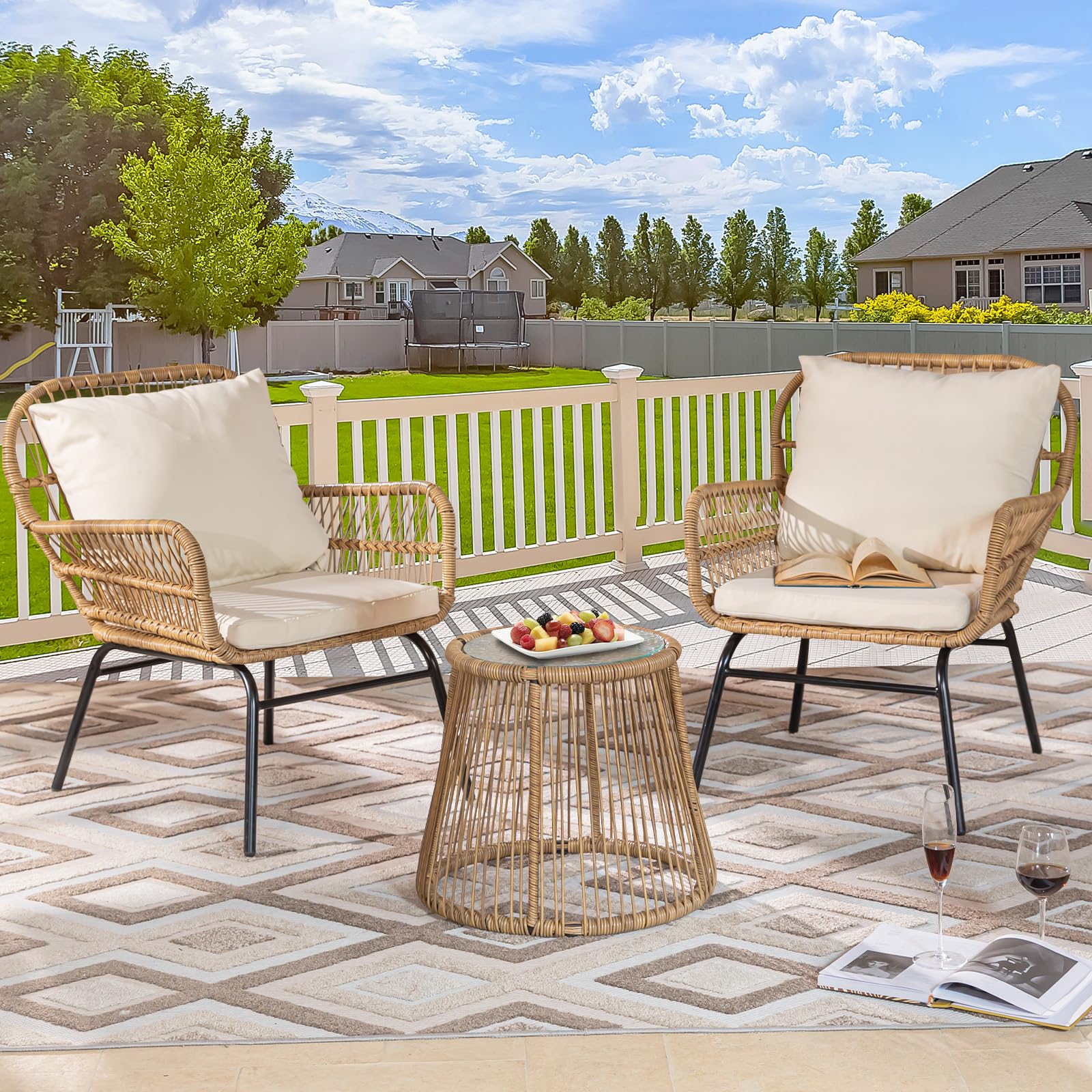 Amazon.com : RADIATA Boho Patio Furniture Sets Outdoor Conversation ...