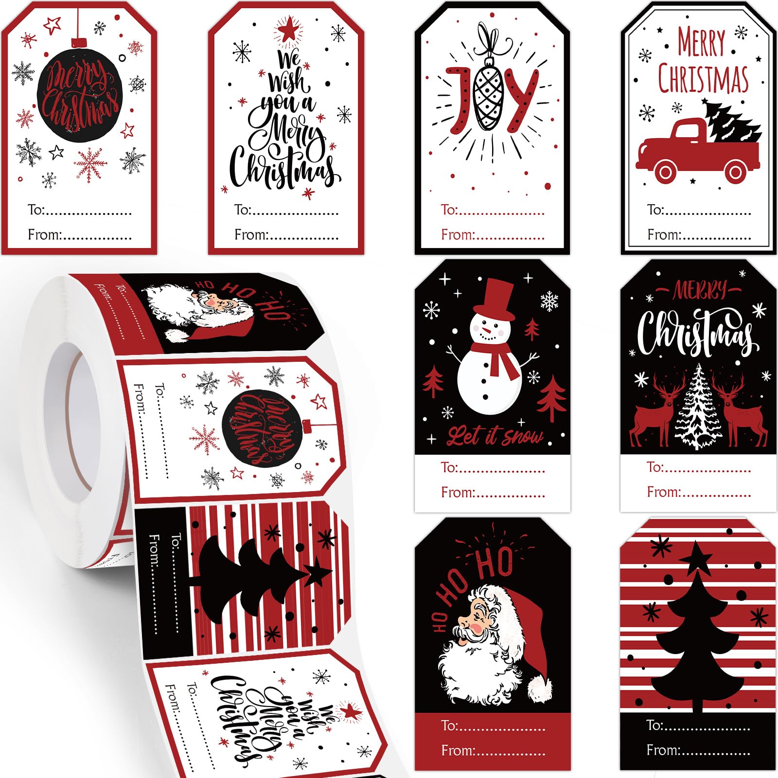 Amazon.com: 720 Pcs Self Adhesive Christmas Gift Tag Xmas Kraft Name ...