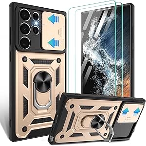 Amazon.com: Gritup for Samsung Galaxy-S22-Ultra Case with Slide Camera Cover & [HD Screen ...