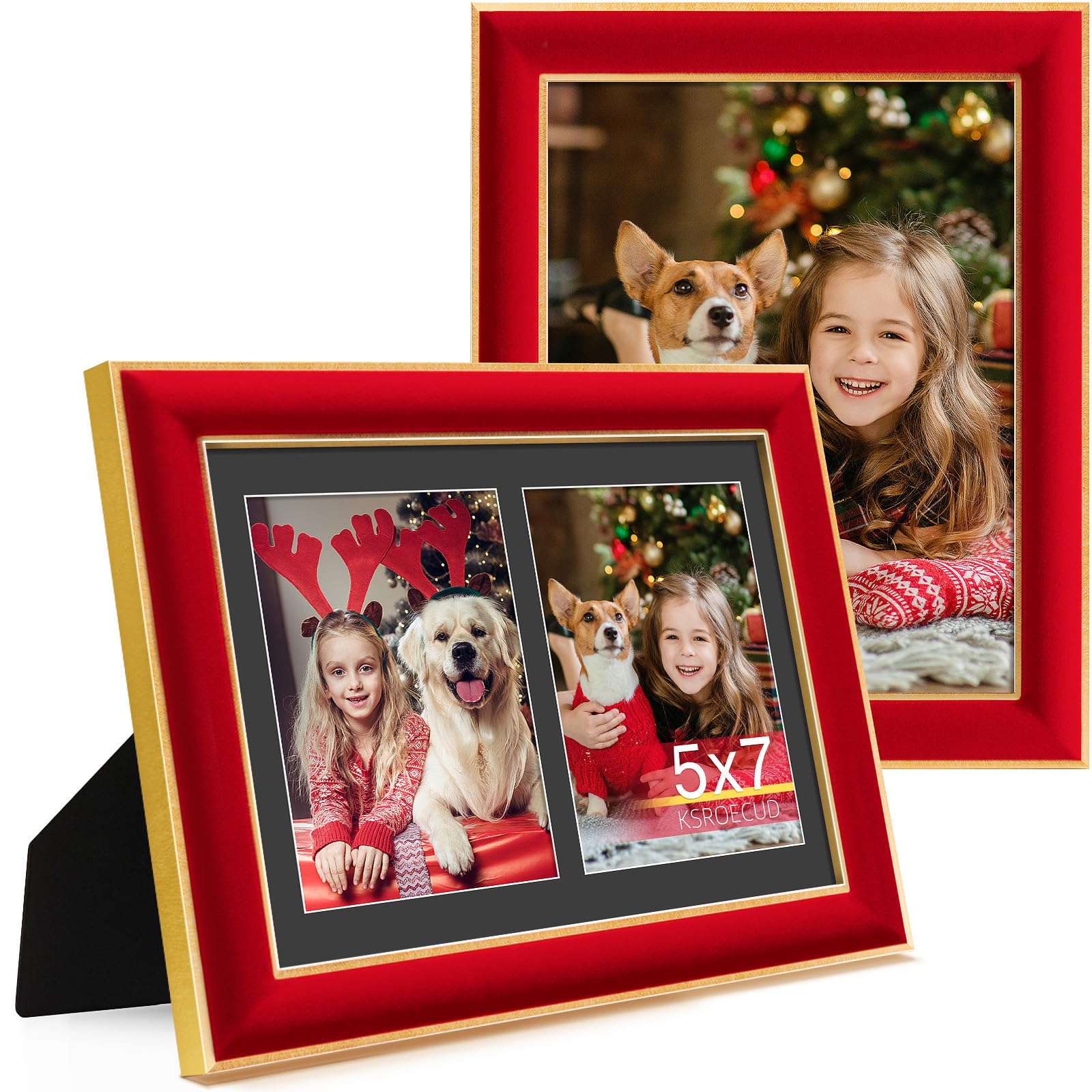 Amazon.com - KSROECUD 8.5x11 Velvet Picture Frame with 2 Openings 5x7 ...