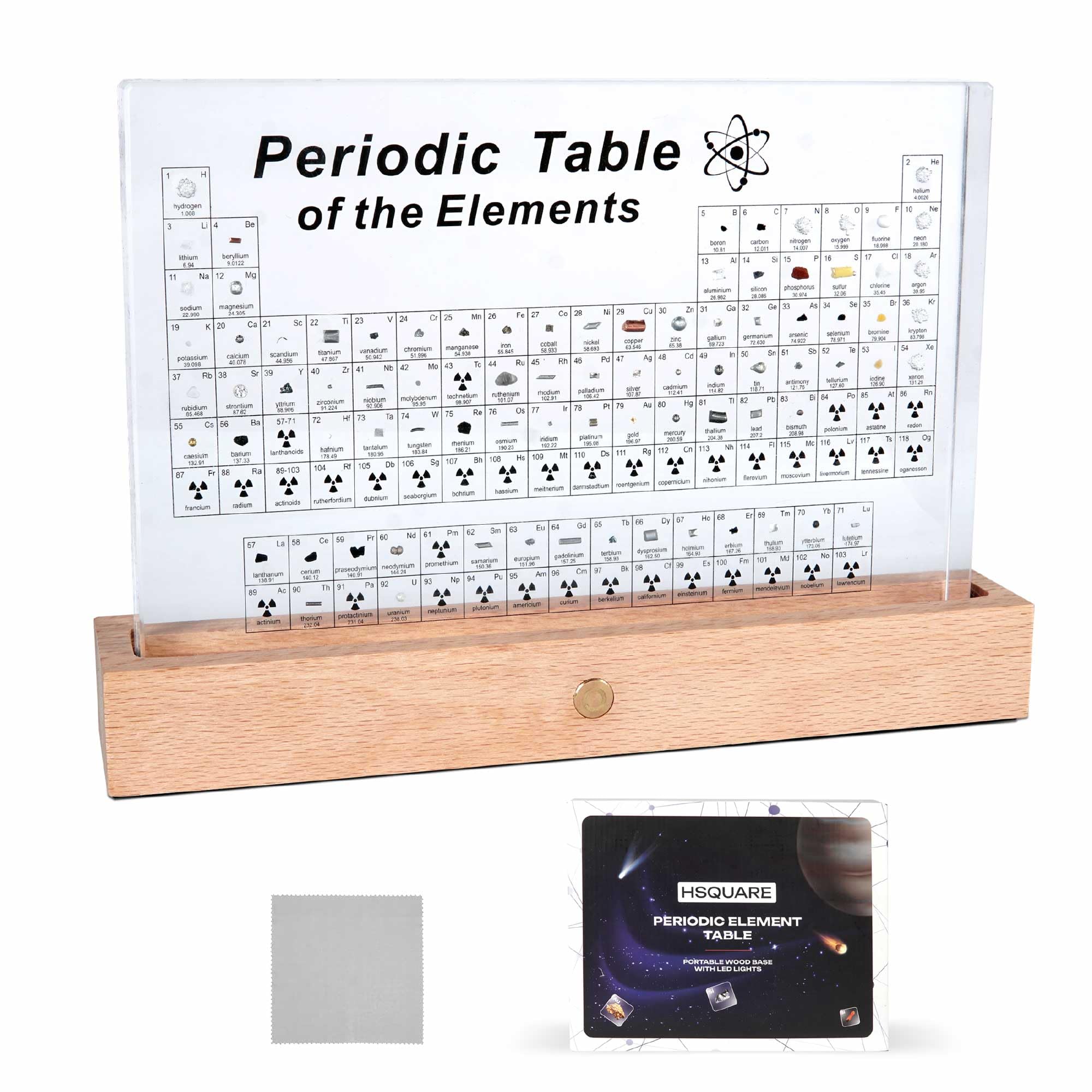 Amazon.com: HSQUARE Large Periodic Table with Real Elements Inside ...