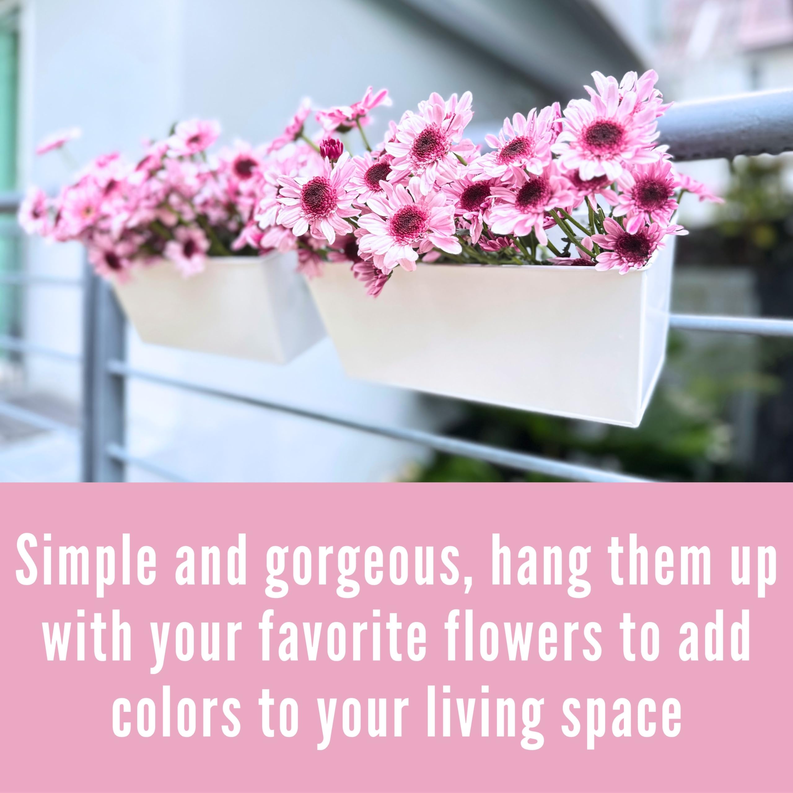 LaLaGreen Outdoor Planter (2 Pack, 16 Inch) Large White Metal Flower ...