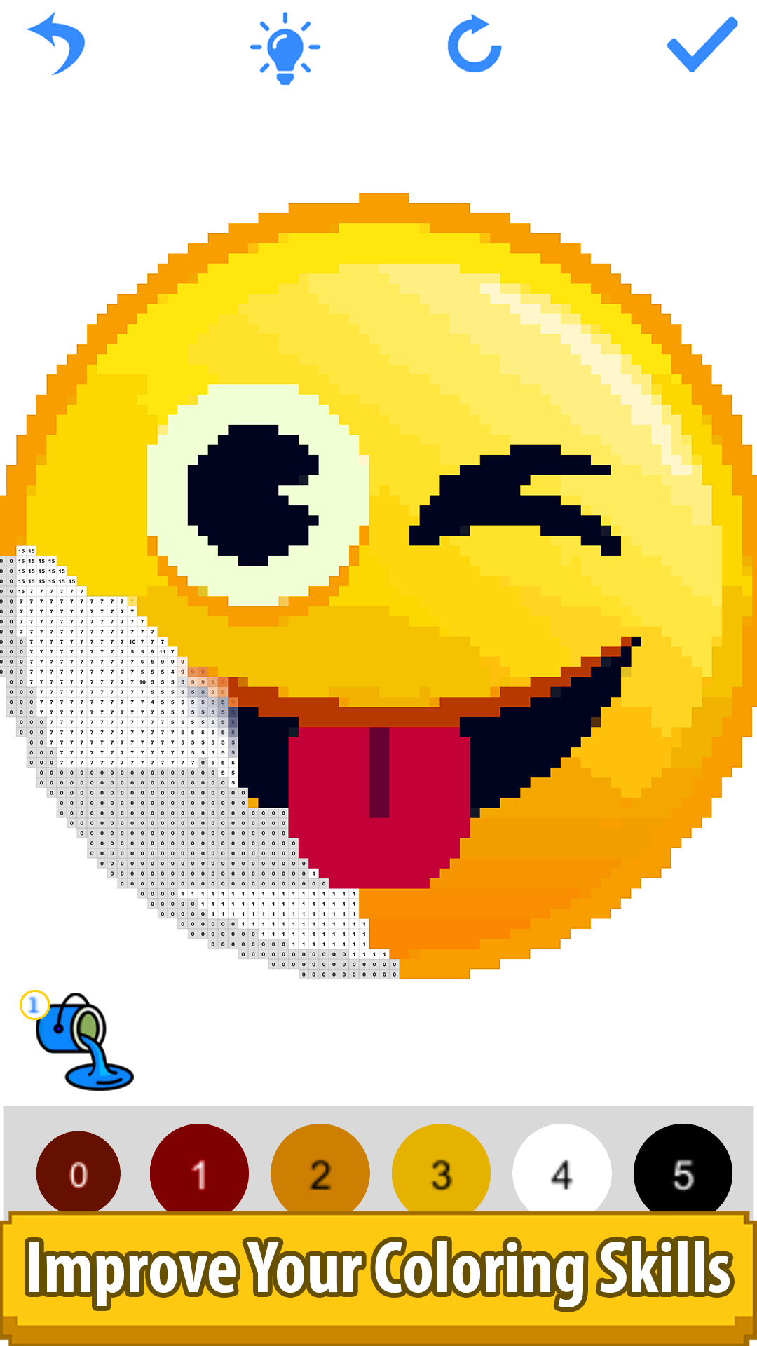Emoji Pixel Art - Paint by Number, Sandbox Coloring Book Pages:Amazon ...