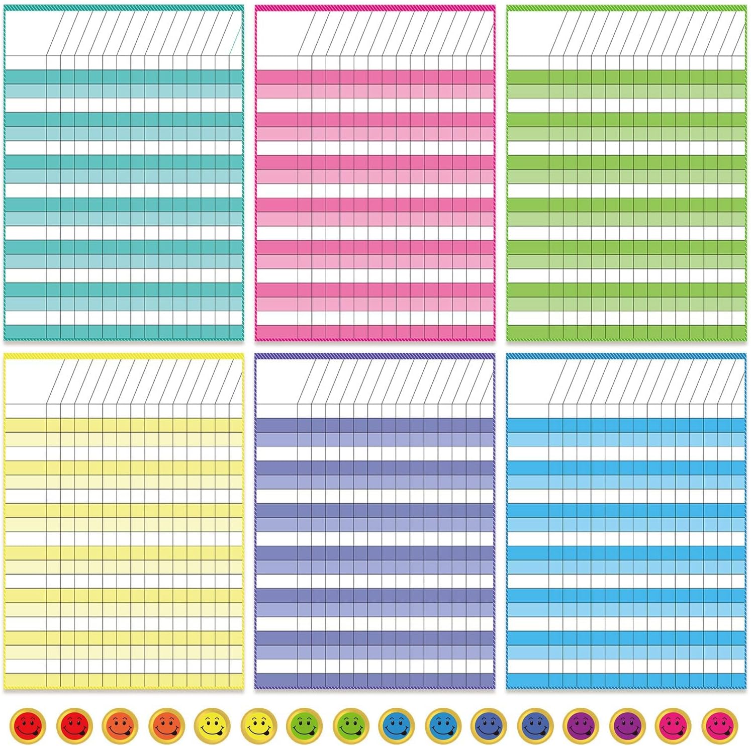 Amazon.com : Outus 6 Pieces Classroom Incentive Charts Laminated Dry ...