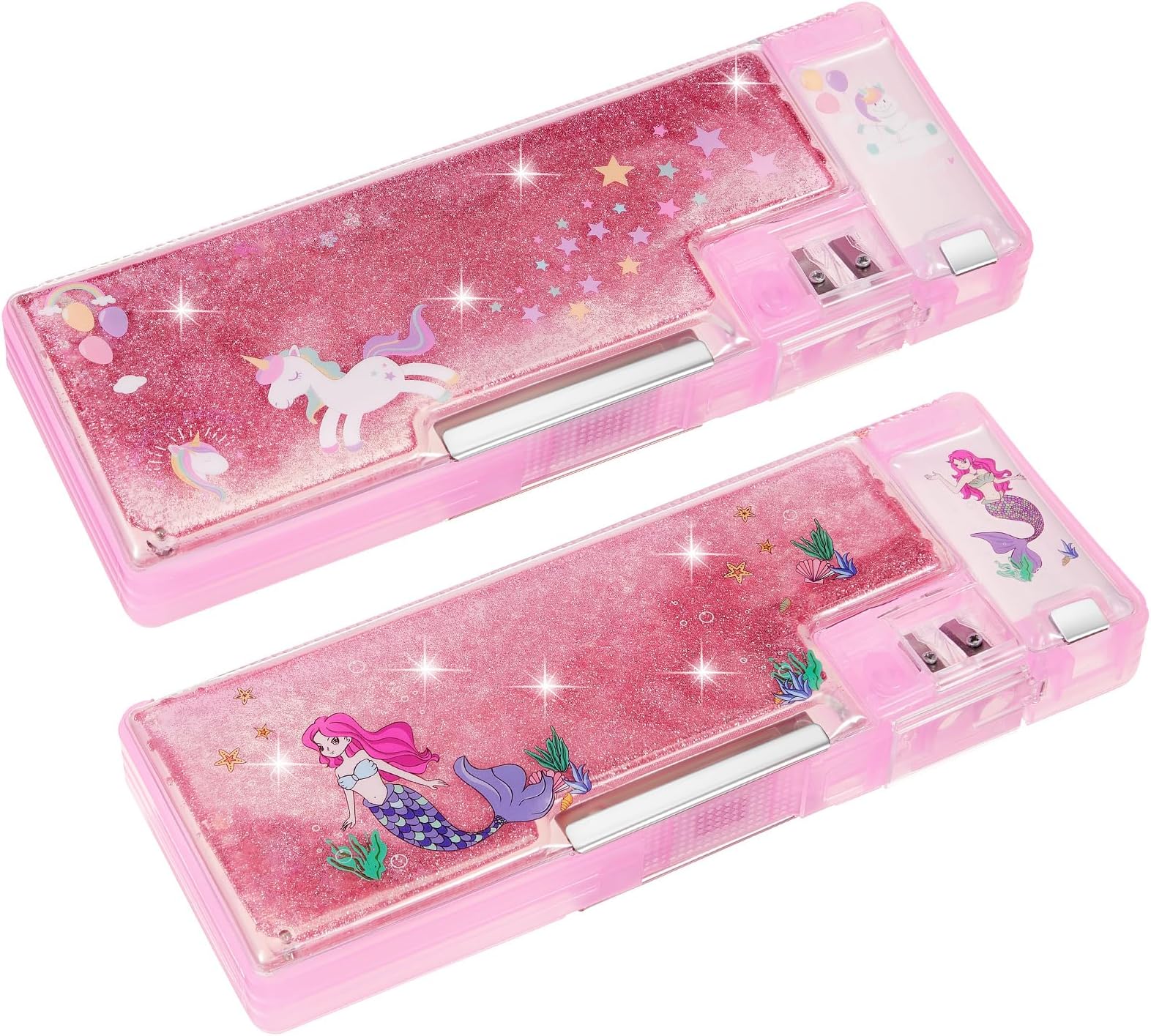 Amazon.com : Henoyso Pencil Box for Girls Mermaid Pencil Case with ...