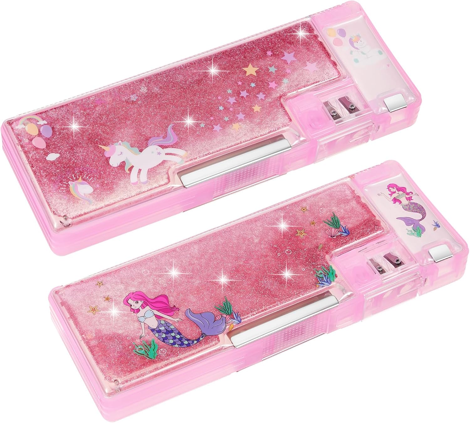 Amazon.com: Henoyso 2 Pcs Multifunctional Pencil Box for Girls ...