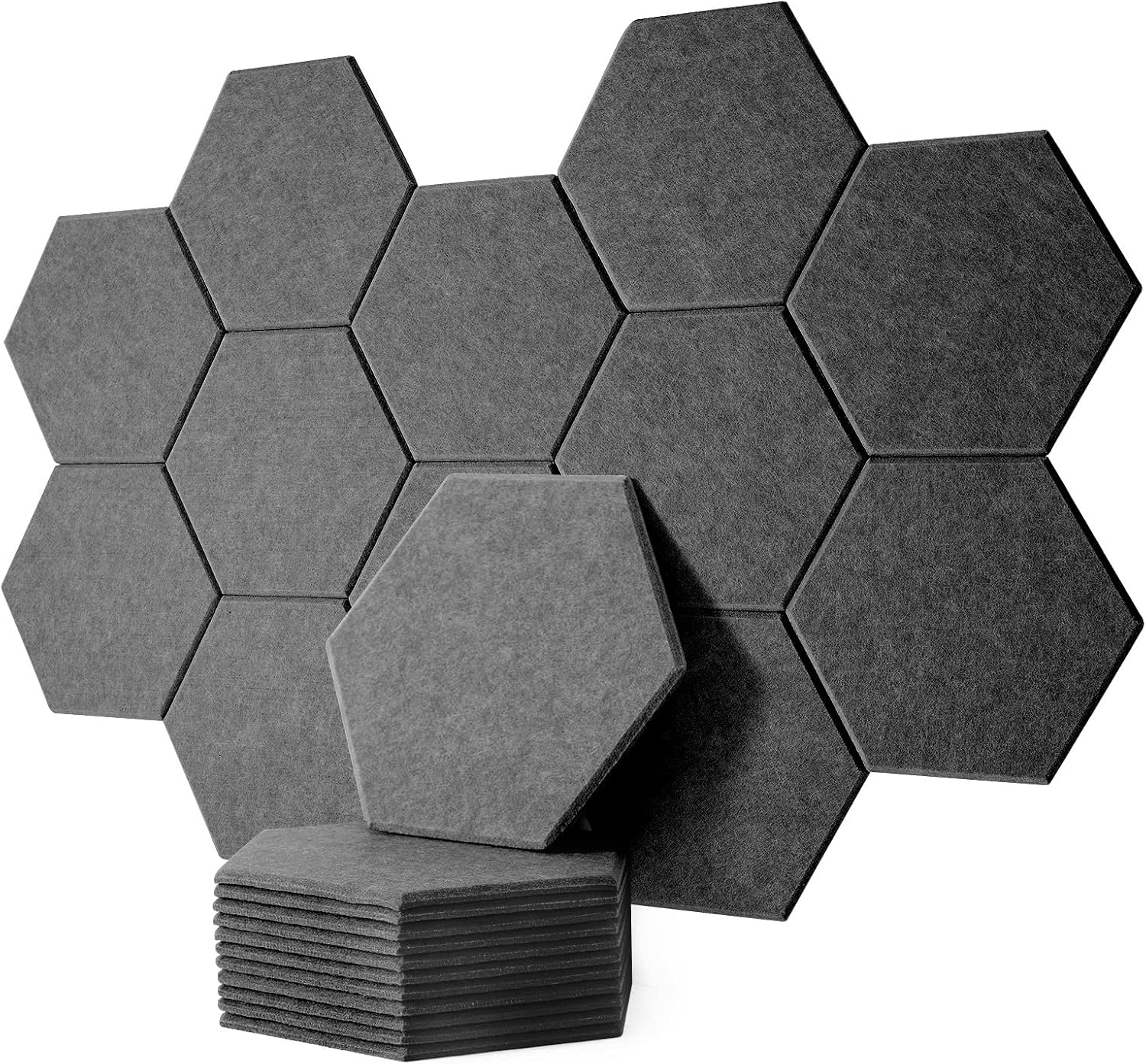 Rdutuok 12 Stück Akustik Panel,30x26x1cm Hexagon Akustik Absorber ...