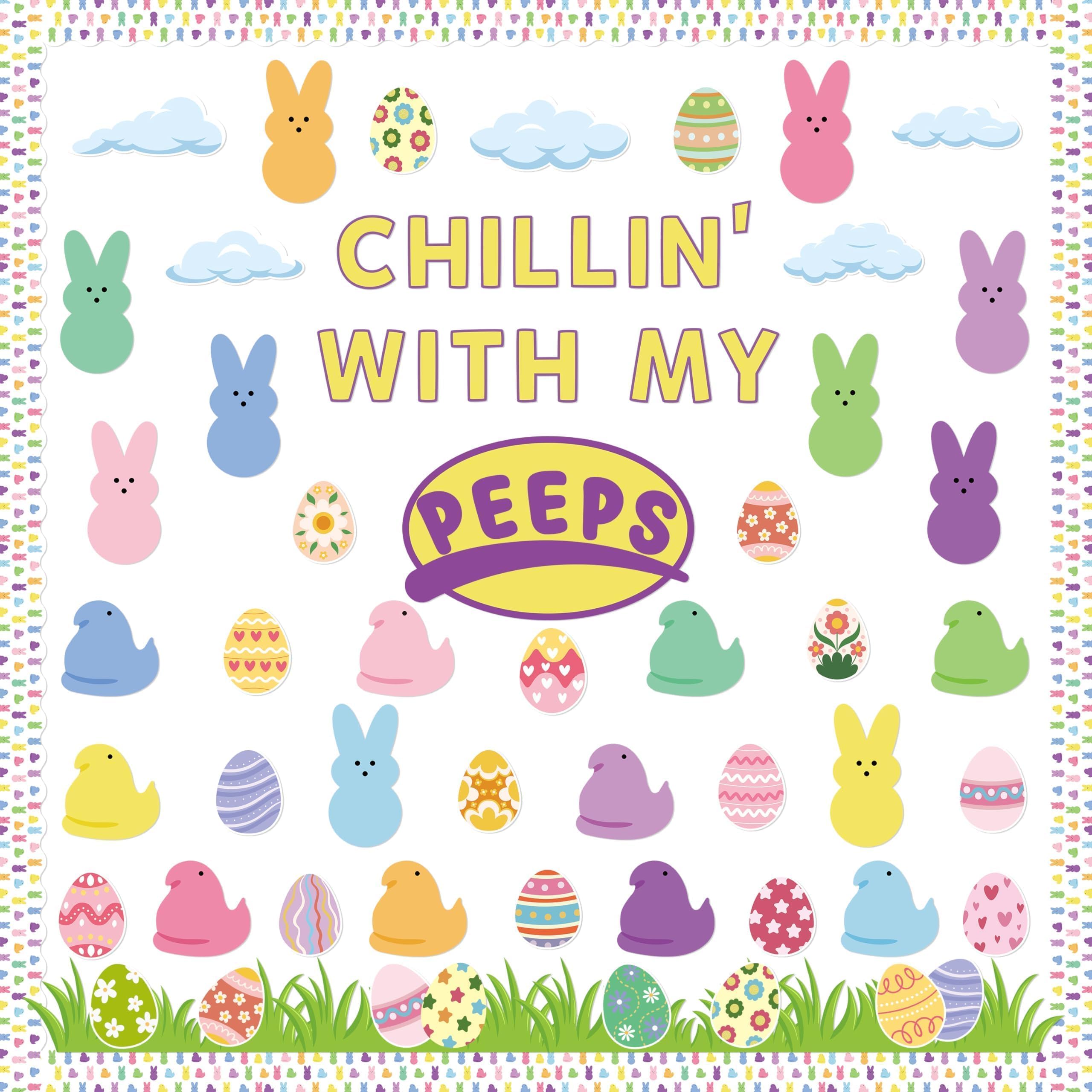 Snapklik.com : AsodSway Easter Peeps Bulletin Board Cutouts, 151P ...