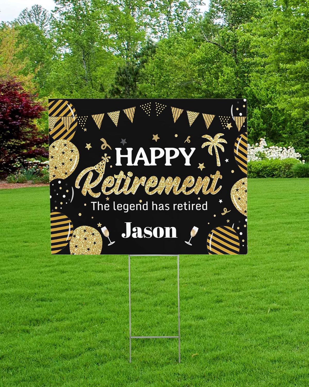 Amazon.com : Custom Happy Retirement Yard Signs with Name, Personalized ...