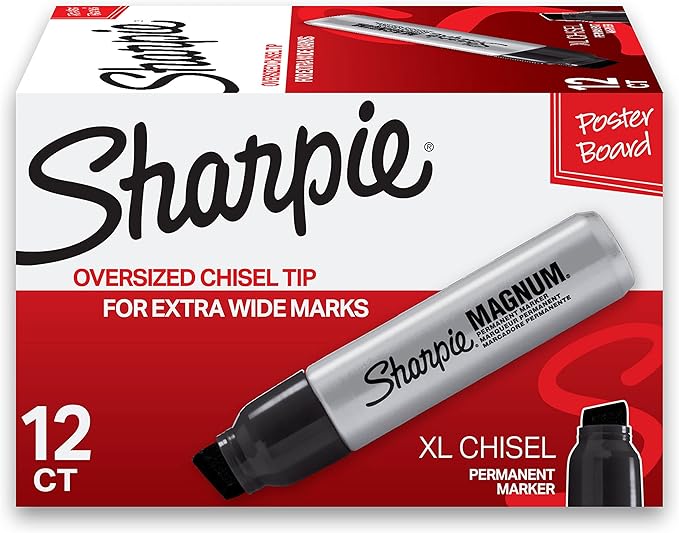 Sharpie MAGNUM Permanent Marker Jumbo Chisel, 1-Count, Black Ink ...