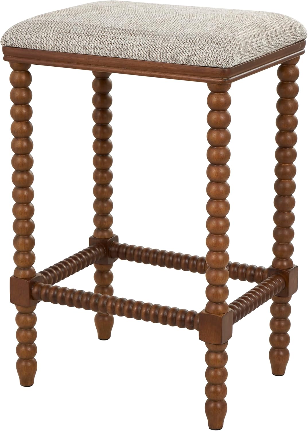 Amazon.com: Deco 79 Fabric Counter Stool with Traditional Wood Perle ...