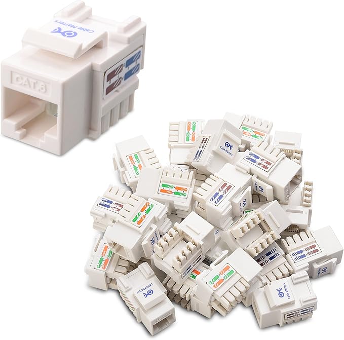 Amazon.com: Cable Matters UL Listed 25-Pack RJ45 Keystone Jack in White ...