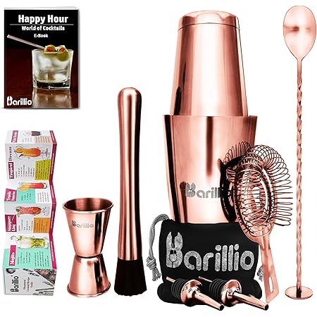Amazon.com: Copper Mixology Bartender Kit Cocktail Shaker Set by ...