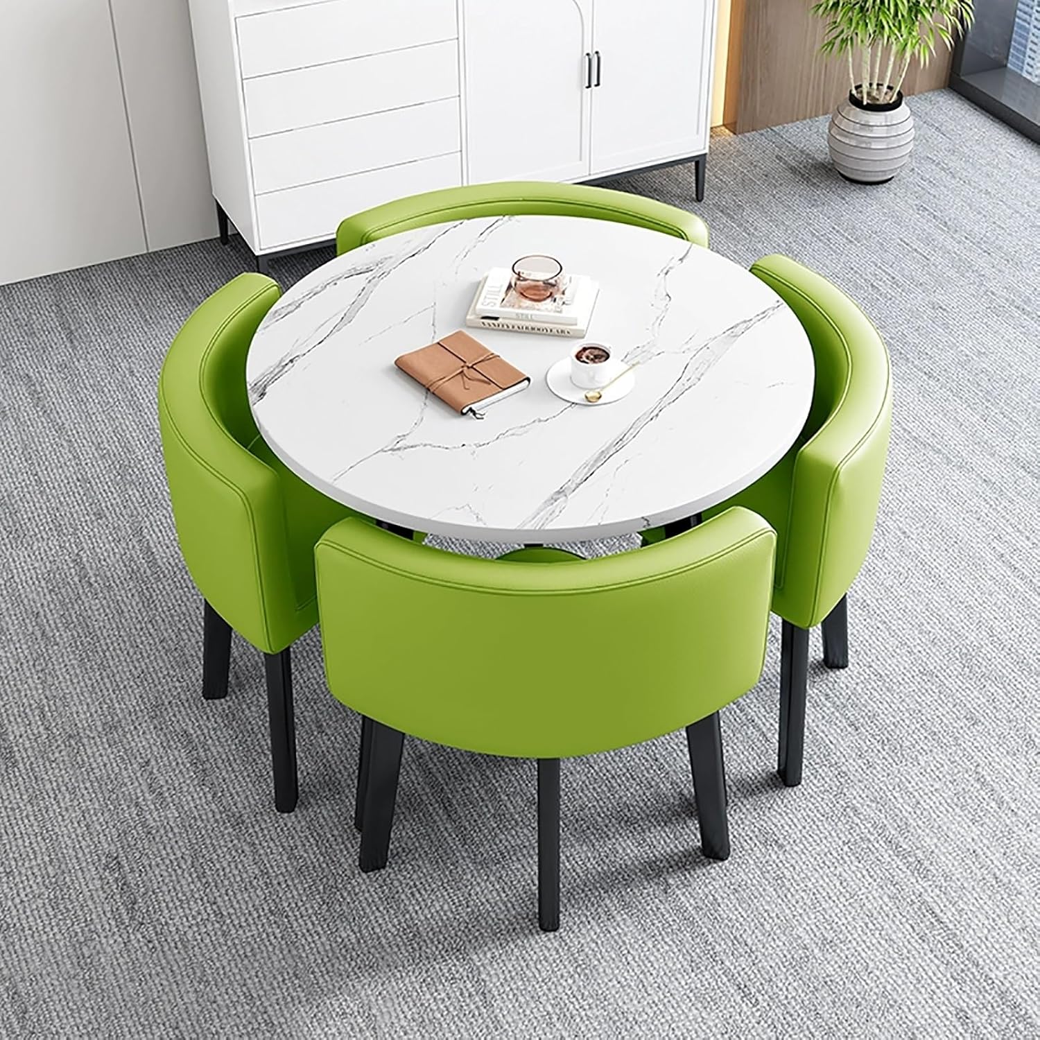 Amazon.co.jp: Round table, leisure table and chair set, reception table ...