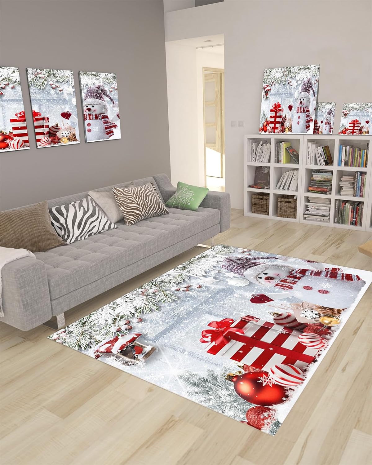 Amazon.com: Winter Snowman Area Rug 3 x 5, Washable Bedroom Rug Non ...