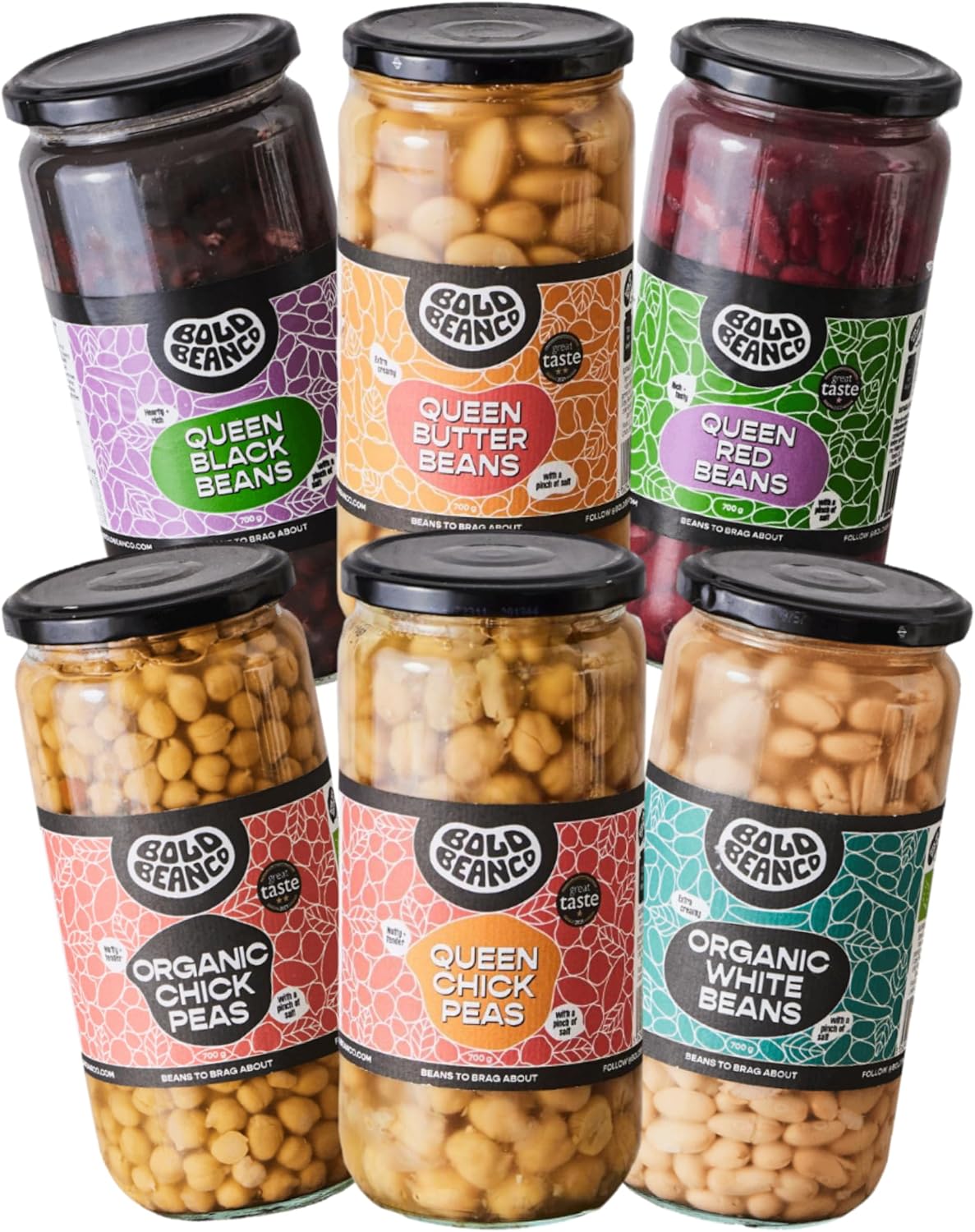 Bold Bean Co Taste The Range, 6 x 700g Jars, 1 Jar Each of - Queen ...