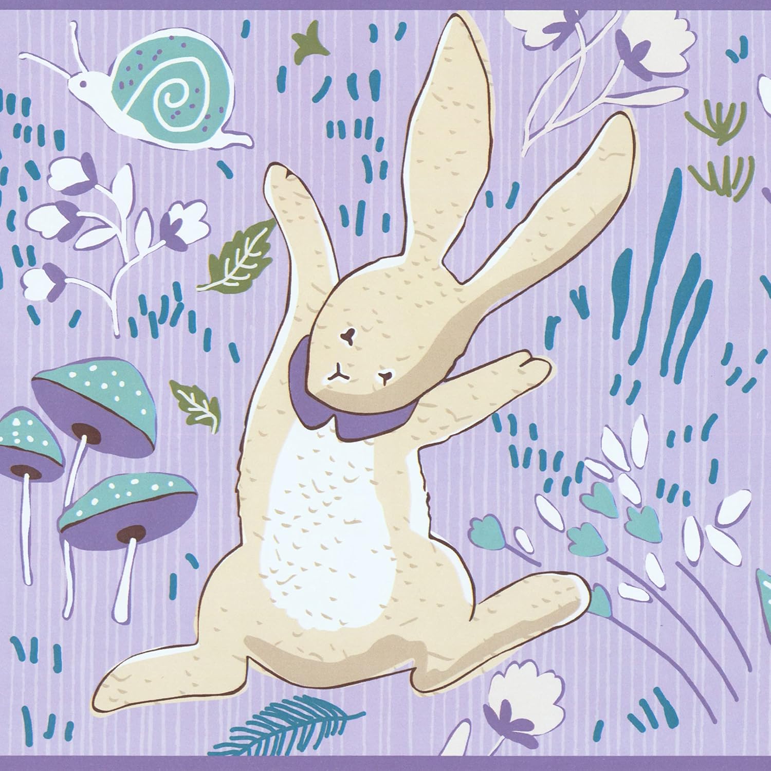 York Wallcoverings Garden Frolic Border - Purple/Green/Beige |Spray ...