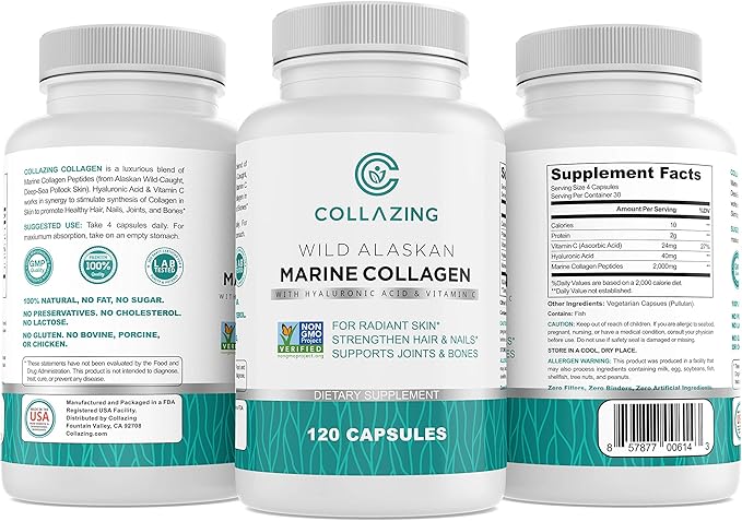 Amazon.com: C COLLAZING - Alaskan Wild-Caught Marine Collagen Peptides ...