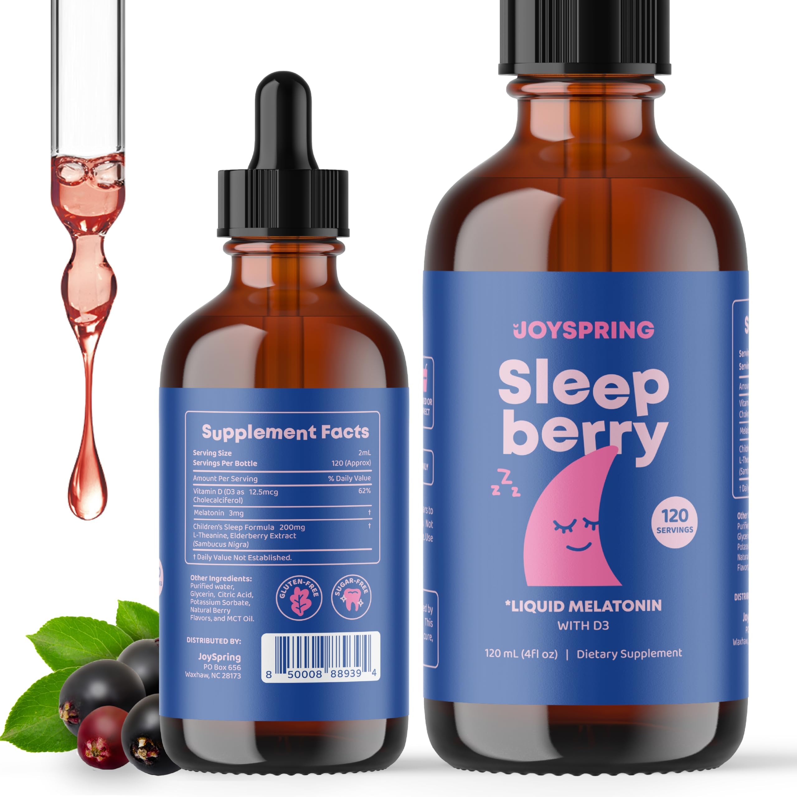 Amazon.com: JoySpring Kids Melatonin Liquid - Liquid Melatonin 3MG with ...