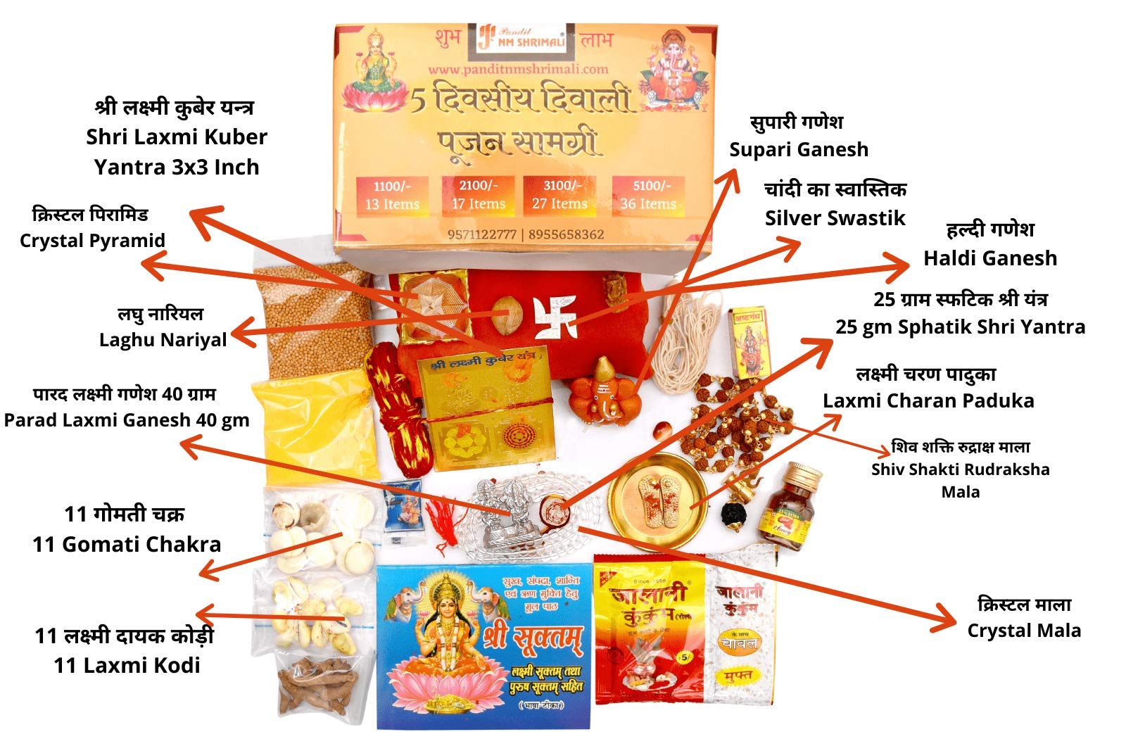 Buy PANDIT NM SHRIMALI Diwali Pooja Kit/Diwali Pooja Samagri Energised ...