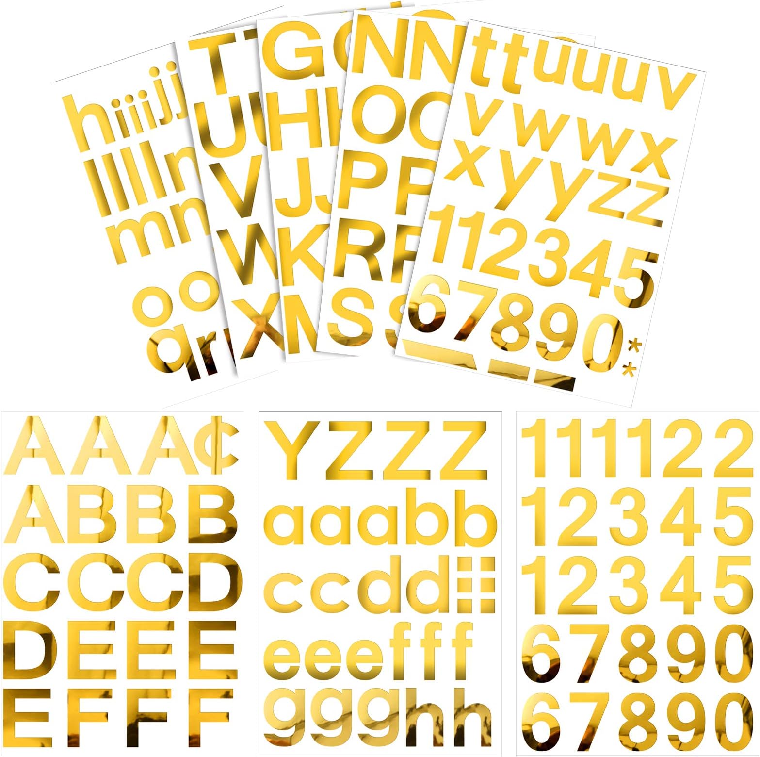 13.5mm Gold on Clear Vinyl Sticky Letters, Alphabet A-Z Stickers ...