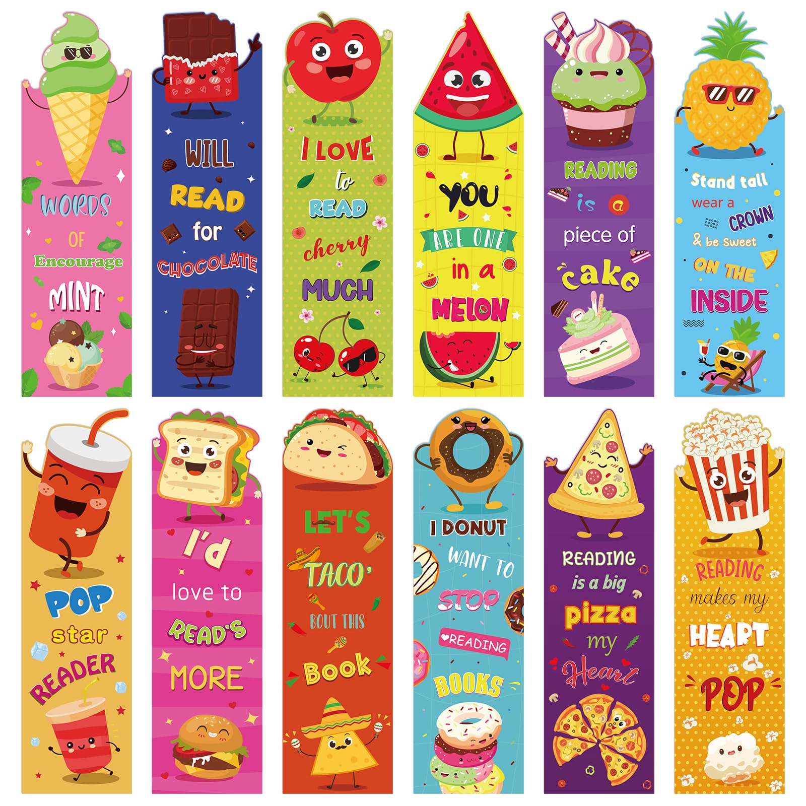 Amazon.com: Waenerec Bookmarks for Kids 72PCS Cute Summer Fruit ...