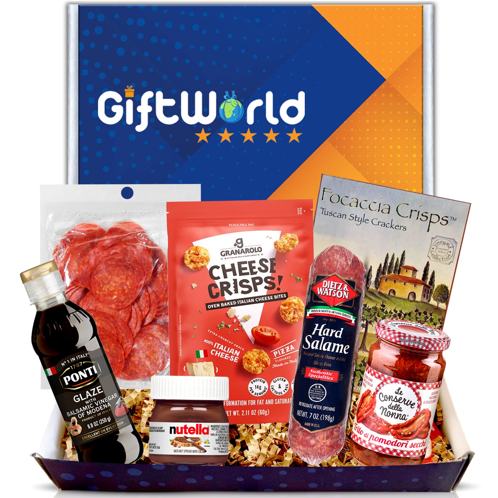 Amazon.com: GiftWorld Italian Meat Gift Basket, Hard Salami and Sliced ...
