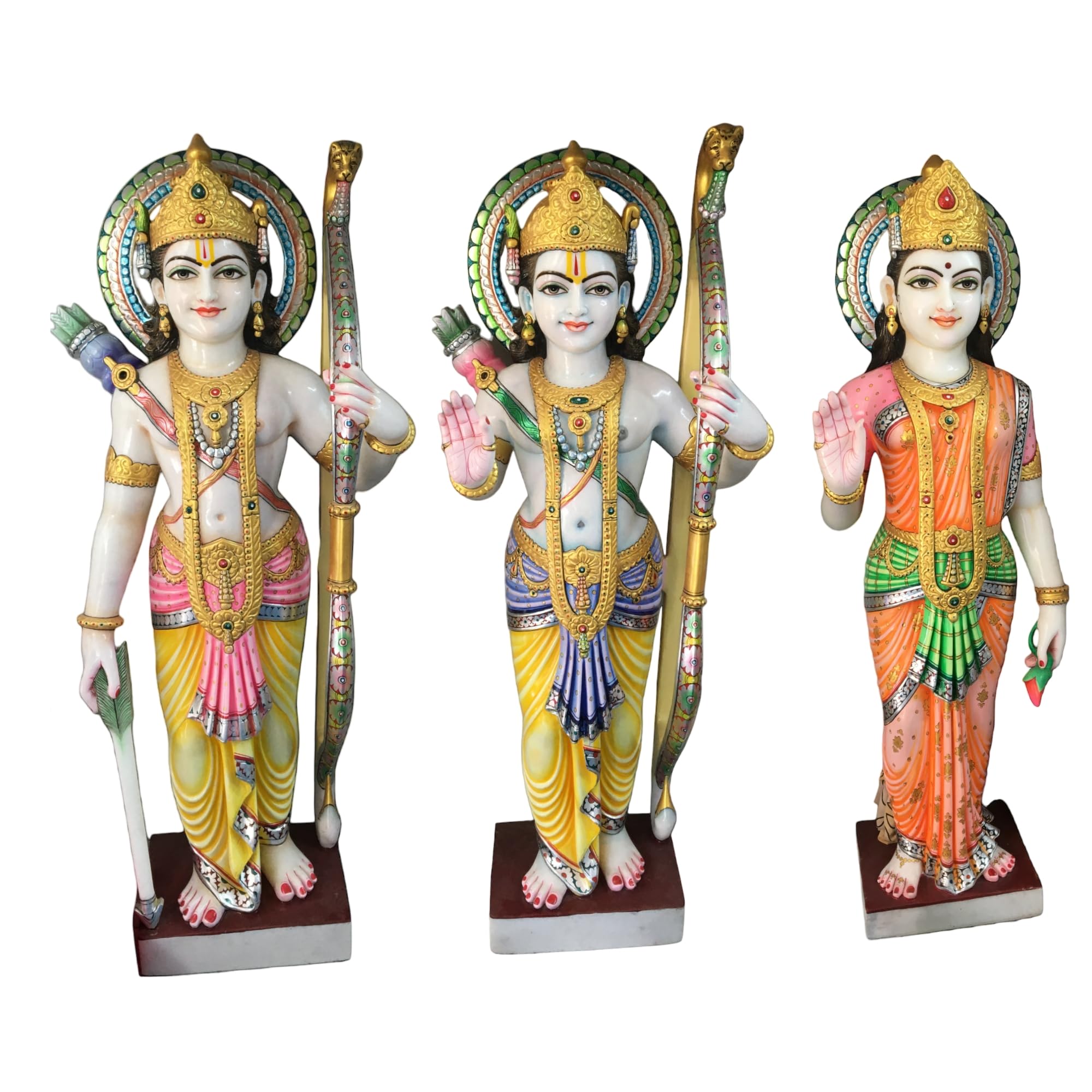 Buy Ram Darbar Statue Murti Large 39 inches Siyapati Ram Chandra Marble ...