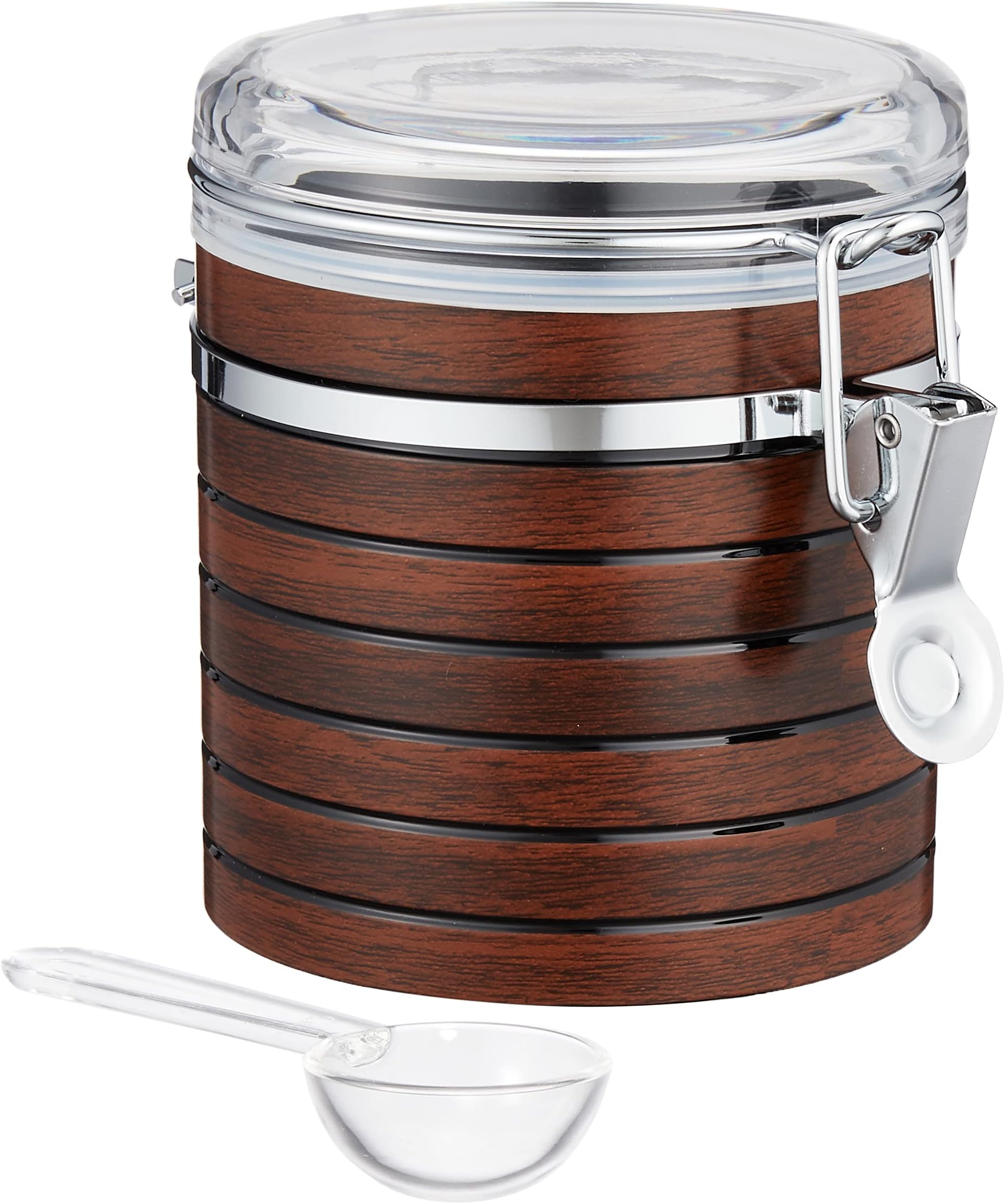 Amazon.co.jp: パール金属 保存容器 キャニスター 瓶 880ml 18-8 ステンレス製 ロック式 透明蓋 コーヒー豆 サ ...