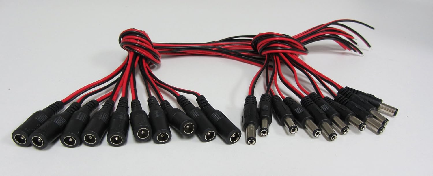 Amazon.com : Ezdiyworld-(20pcs Male and 20pcs Female) Pigtail for CCTV ...