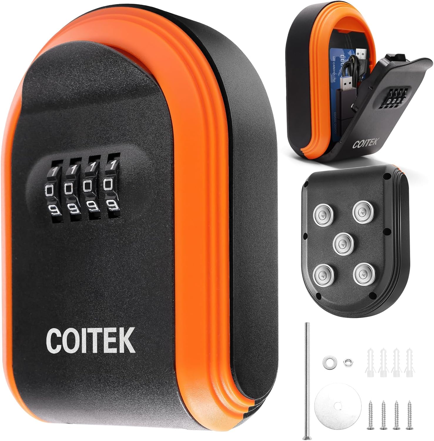 Amazon.com: Magnetic Key Holder with Lock, COITEK Magnetic Key Box with ...