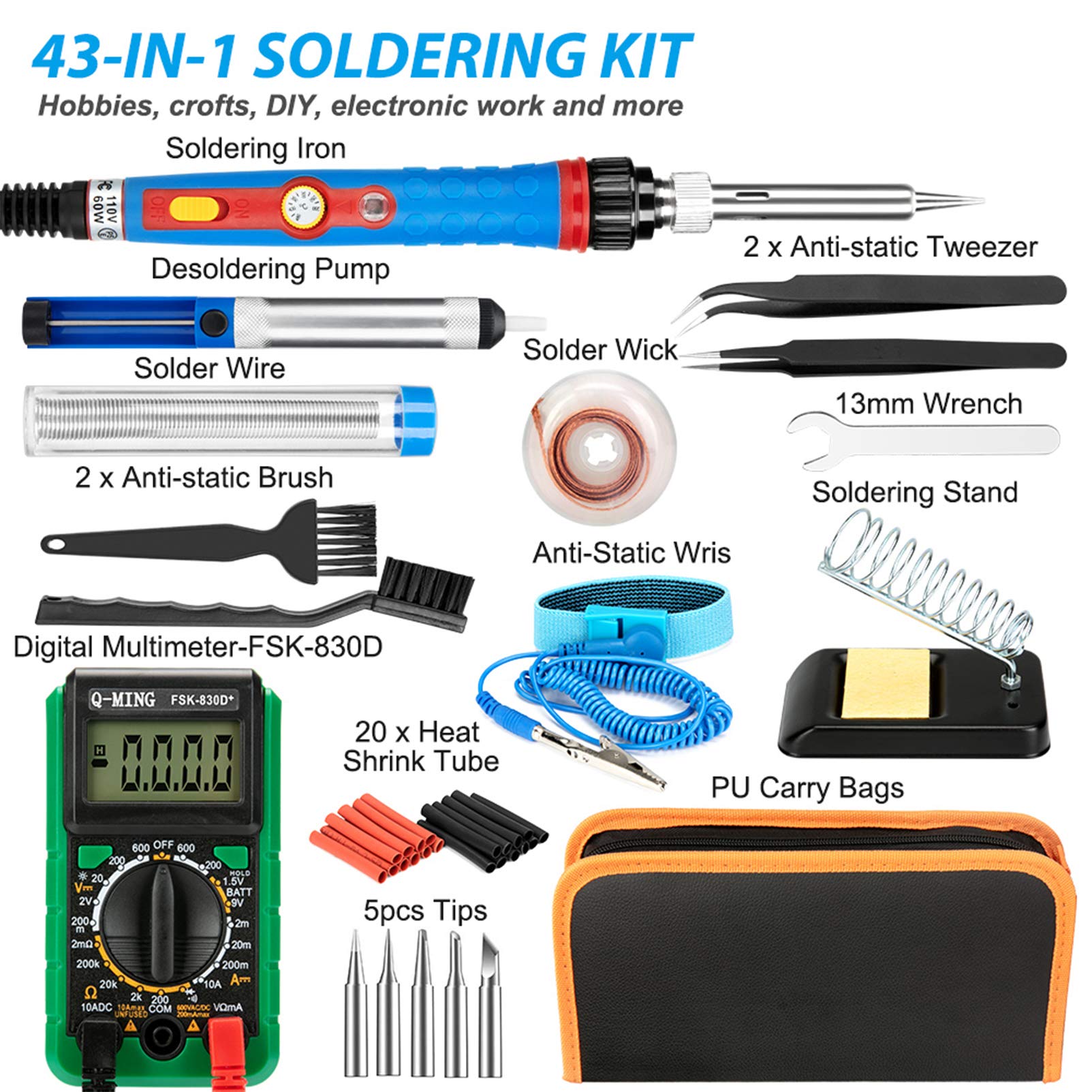 Snapklik.com : Soldering Iron Kit, 43 In 1 Upgraded Soldering Kits ...
