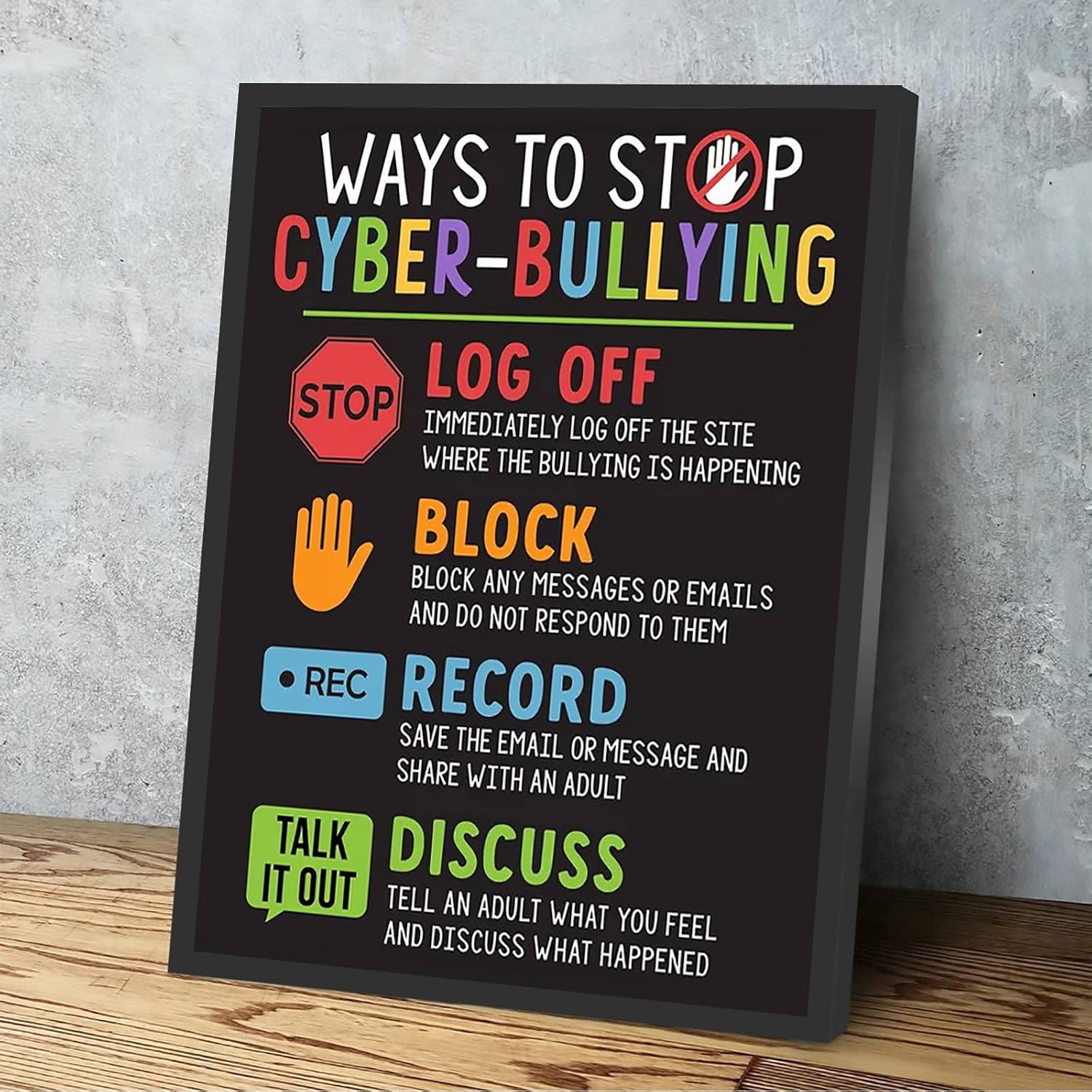 Amazon.com: Canvas Motivational Wall Art,Anti Cyber-Bullying Poster ...
