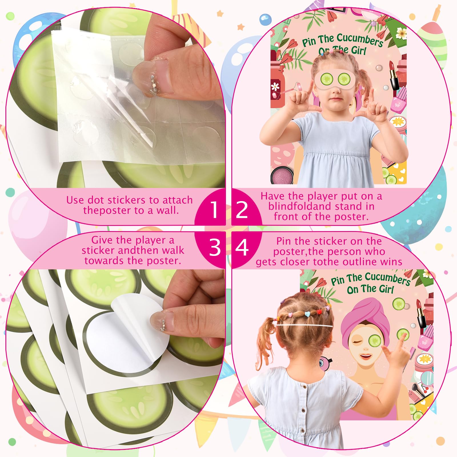 Snapklik.com : Spa Party Game For Girls Party, Pin The Cucumber On The ...