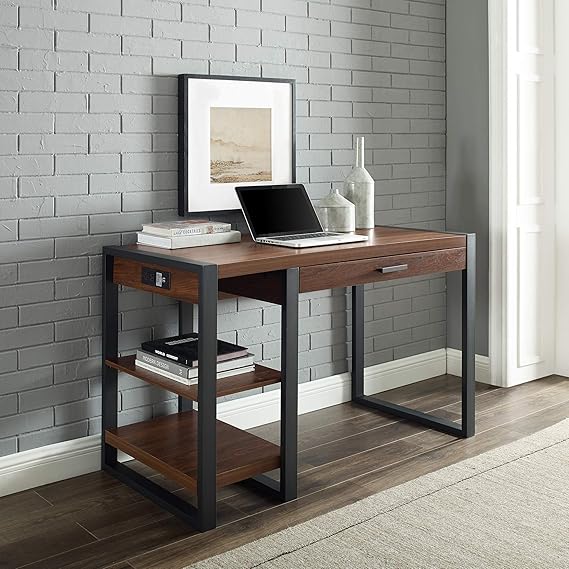 Amazon.com: Walker Edison Modern Industrial Computer Gaming Desk Office ...