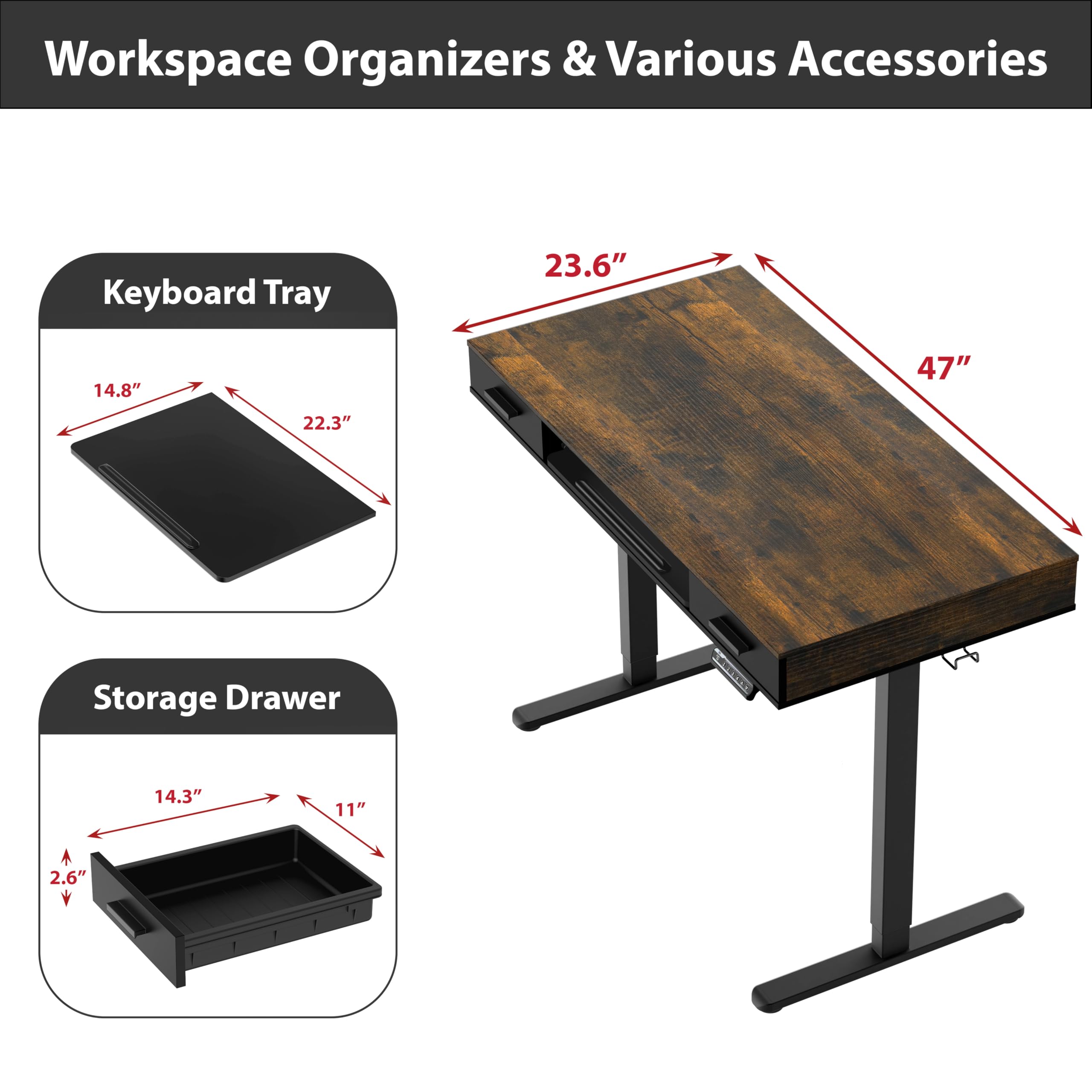 Snapklik.com : SHW 48-Inch Electric Height Adjustable Desk