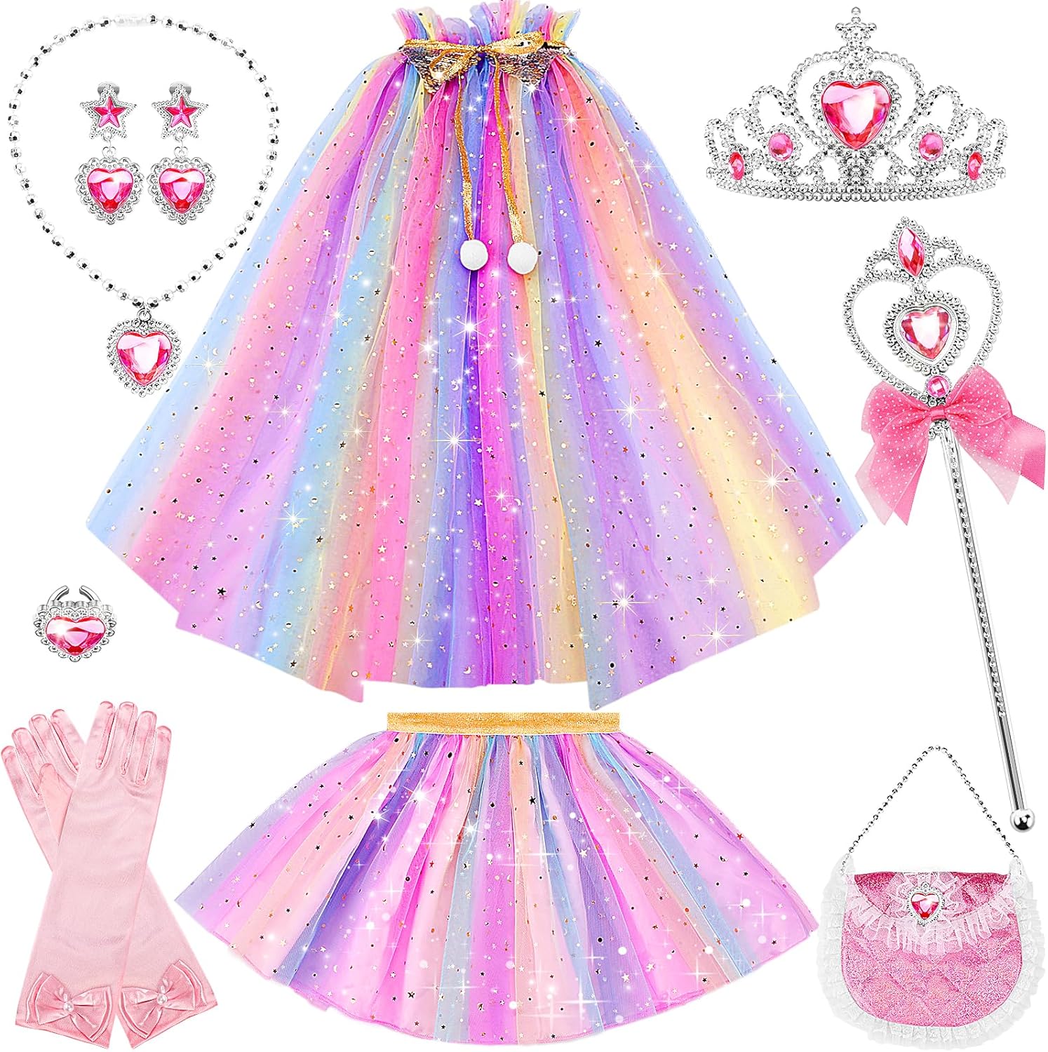 Amazon.com: FunMission Princess Dress Up for Little Girl Toys, 9Pcs ...