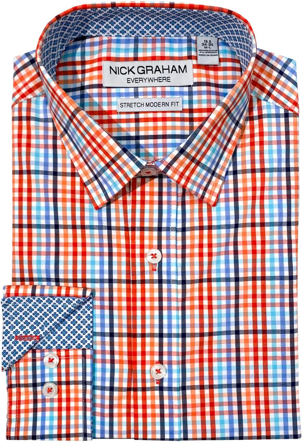 Amazon.com: Nick Graham Men's Modern Fit, Orange : Clothing, Shoes ...