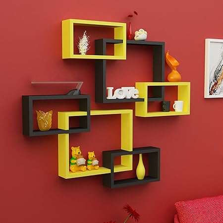 Santosha Decor MDF Wood Wall Decoration Shelf Rack,Painted Finish (Set ...