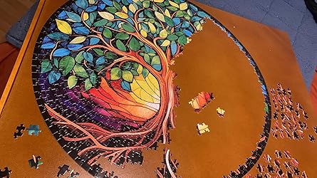 Amazon.com: Tree of Life Puzzle for Adults 1000 Pieces, Stained Glass ...