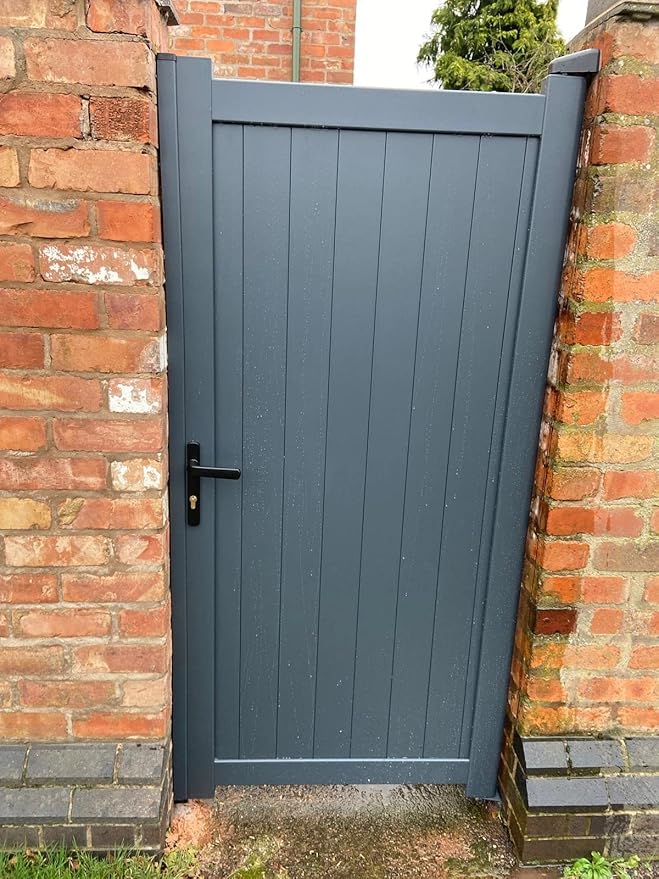 Aluminium Pedestrian Gate 900x1800mm Jet Black - RAL 9005 : Amazon.co ...