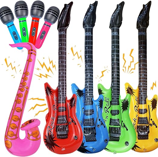 Amazon.com: Naturahand 9Pcs Inflatable Guitars Blow up Microphones ...