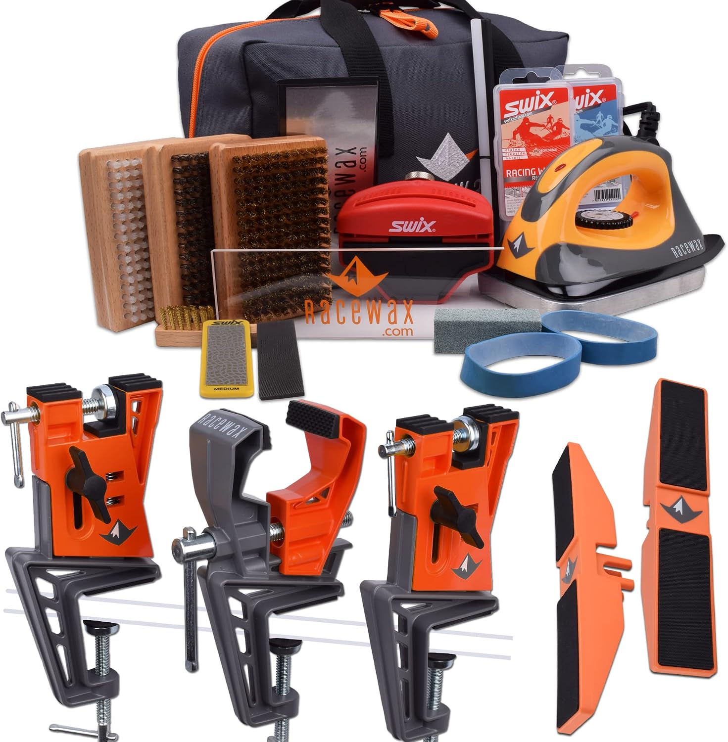 Amazon.com: RaceWax Elite Ski Wax Tuning Kit + Metal World Cup Ski Vise ...