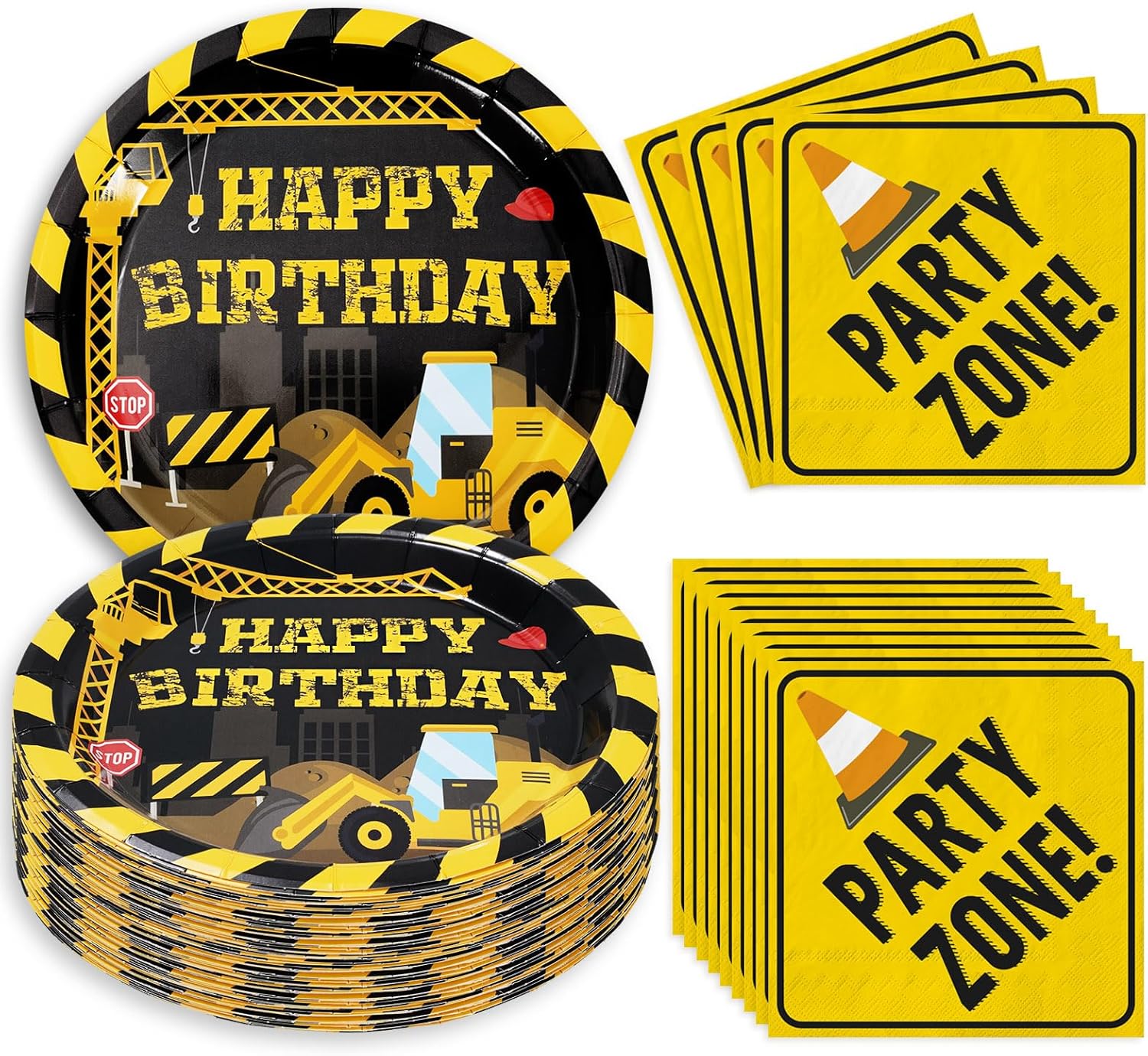 Amazon.com: JarThenaAMCS Construction Birthday Party Supplies Happy ...