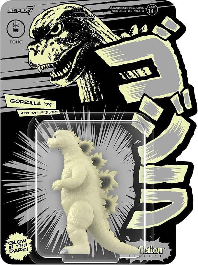 Amazon.com: Super 7 Godzilla '74 Glow in The Dark TOHO Reaction Action ...