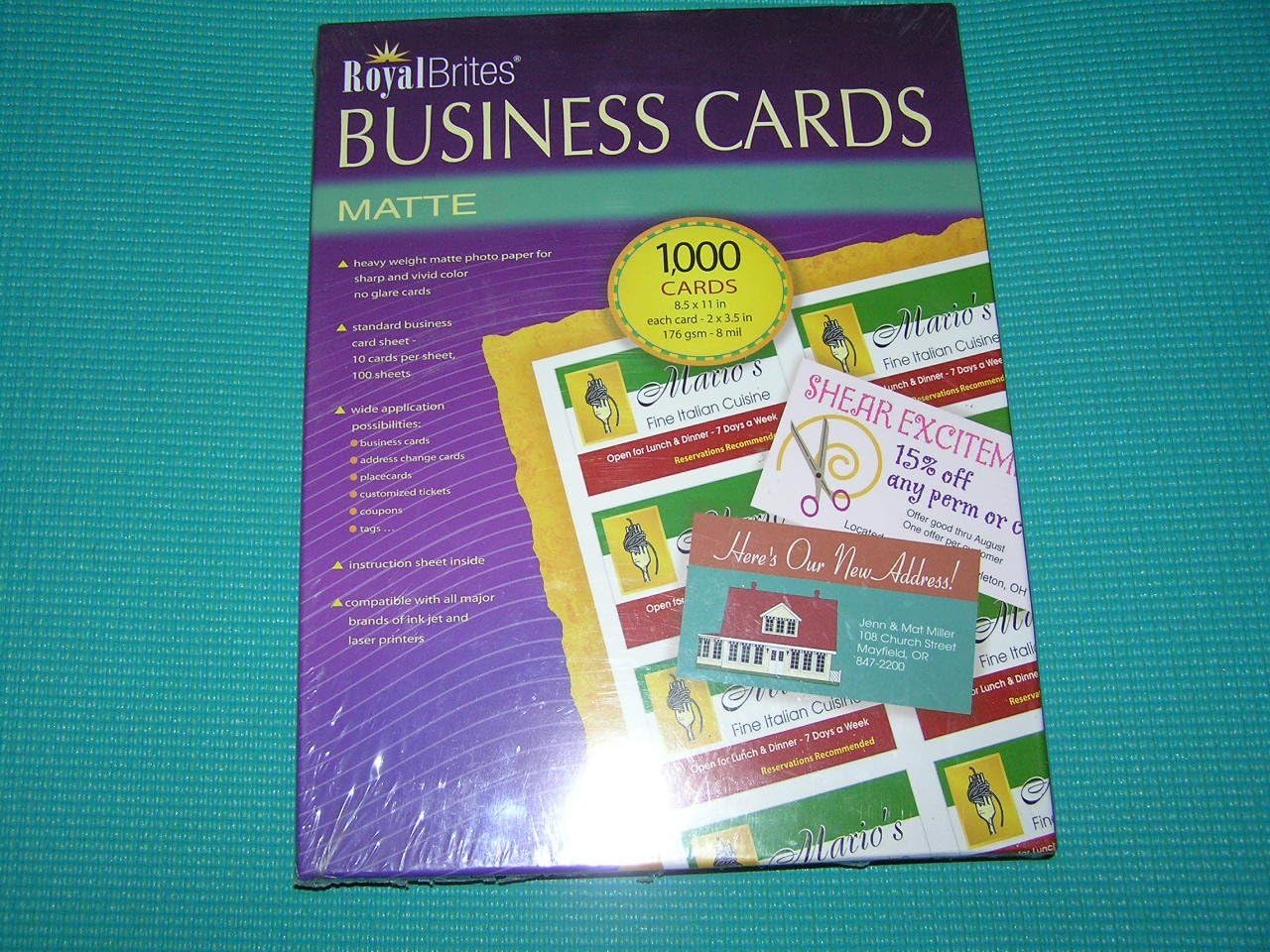 Amazon.com : Royal Brites - Business Cards, Inkjet, White - 2 Pack ...