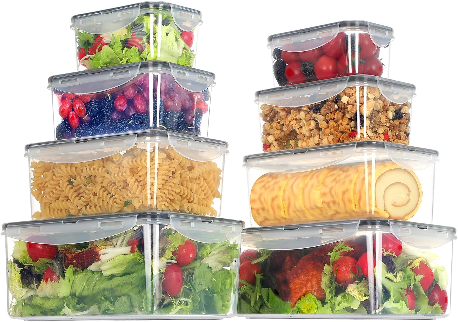 Amazon.com: Moss & Stone Air Tight 16 Piece Plastic Food Storage ...