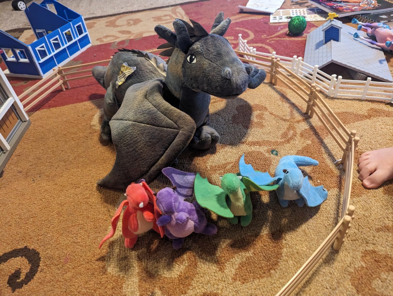 Amazon.com: 5 Pieces Dragon Plush Toy Set 16 Inch Large Dragon Stuffed ...